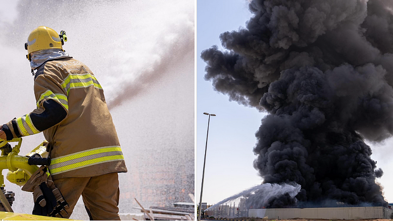 Look: Firefighters battle blaze in UAE factory; no injuries reported ...