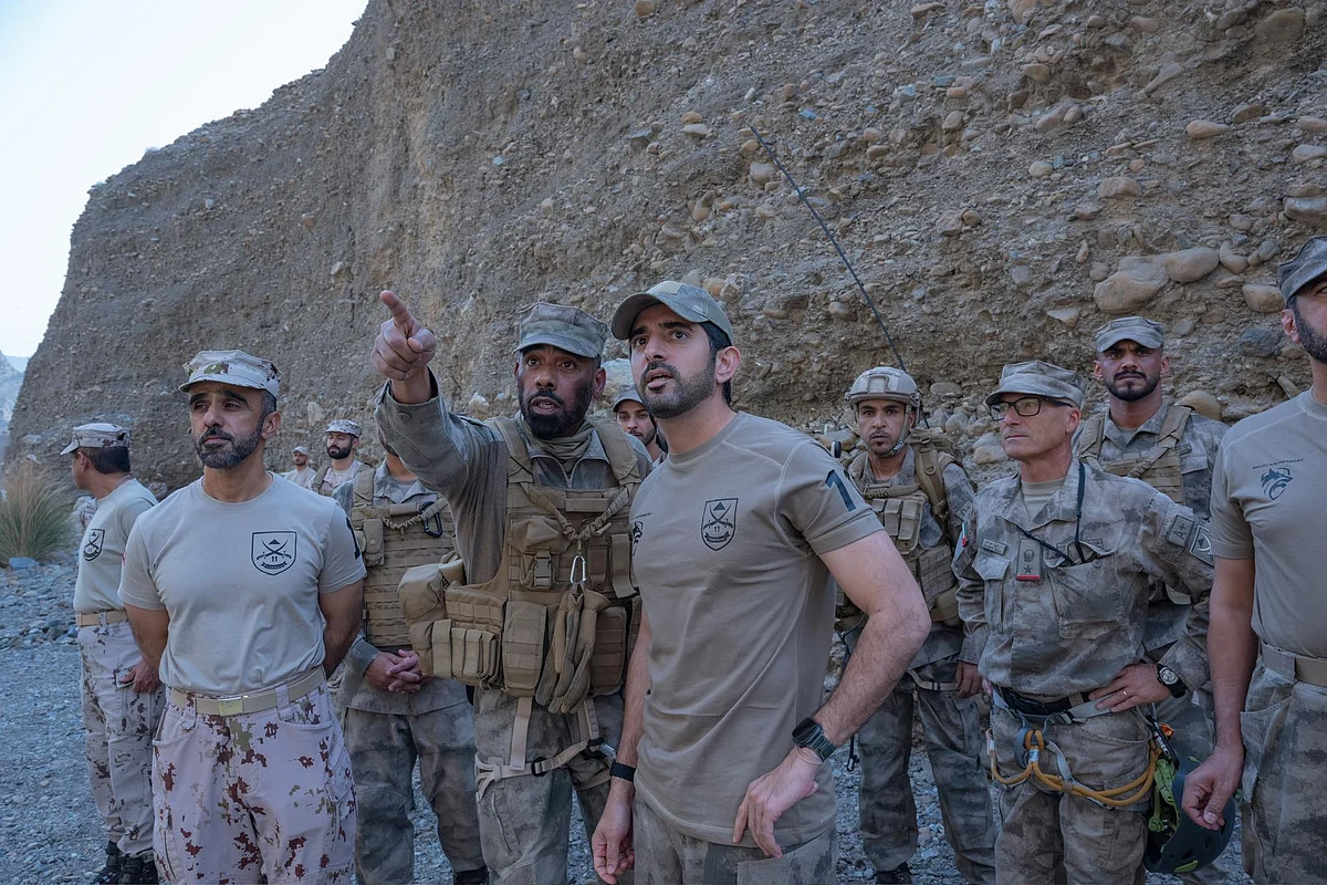 Watch: Sheikh Hamdan climbs mountains, ziplines as he joins soldiers in ...
