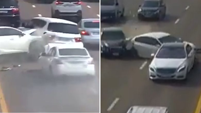 Watch: Multiple car collisions on UAE roads as motorists use phone ...