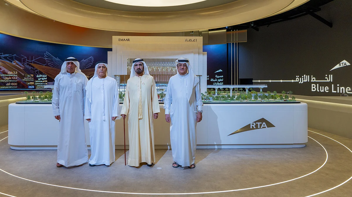 Blue Line Metro: Dubai Ruler lays foundation stone for highest metro ...