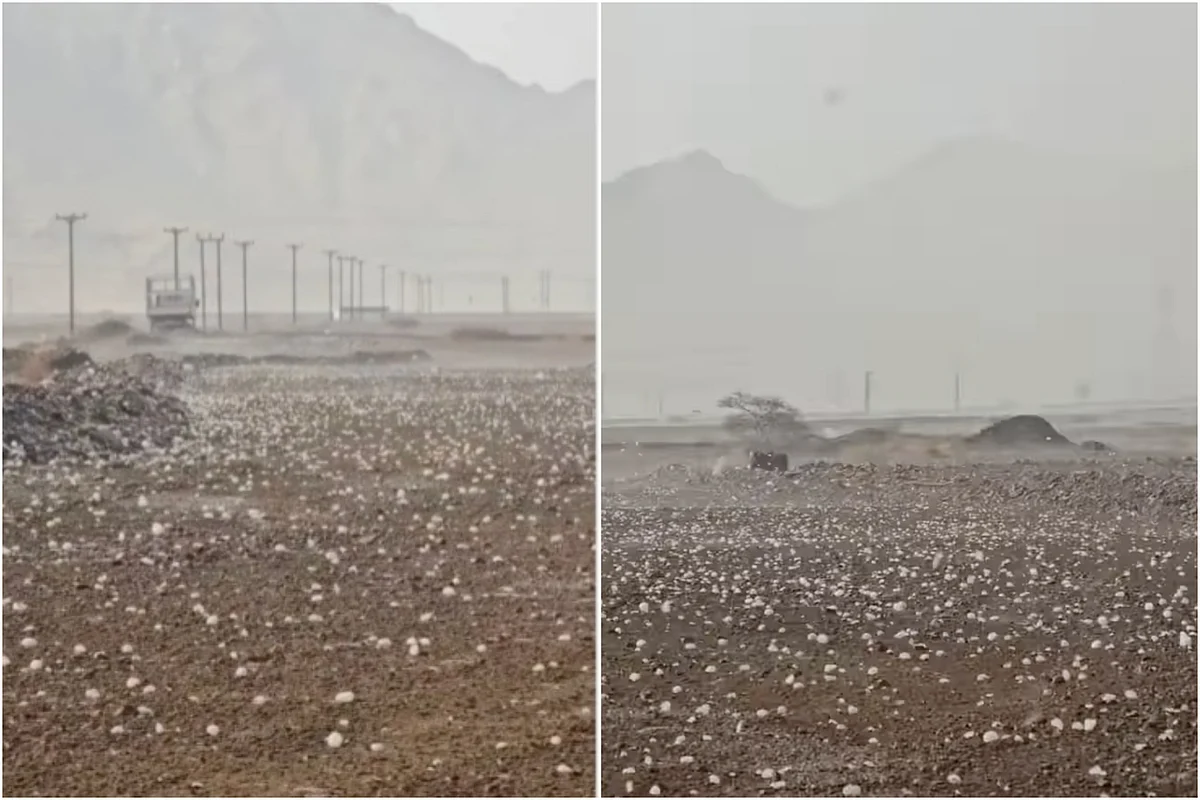 Look: UAE sees first hail of summer as heavy rain hits parts of Al Ain ...