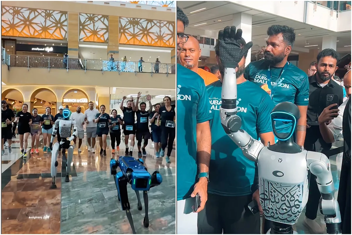 Watch: Dubai's viral humanoid robot surprises runners at Mallathon ...