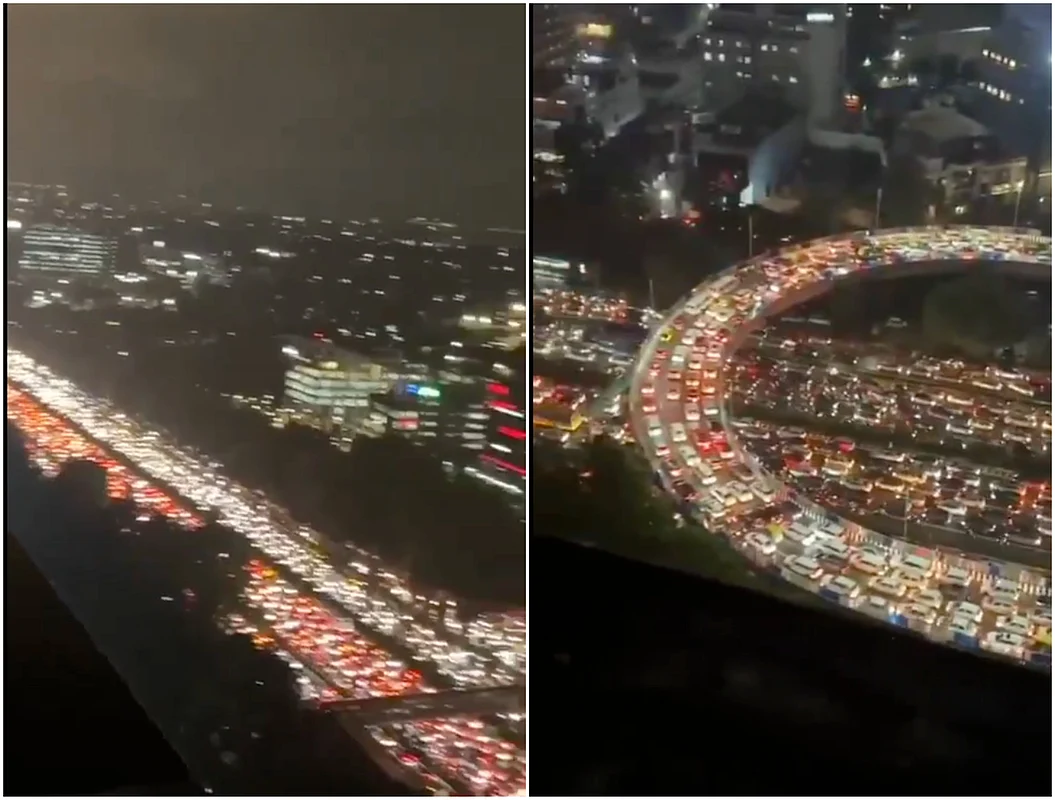 Watch: Thousands of vehicles stuck in 7km-long traffic jam in India's ...
