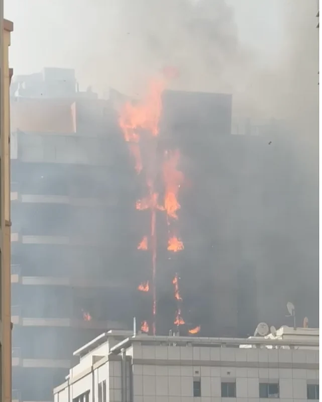 Fire blazes through multiple floors in Al Barsha building in Dubai ...