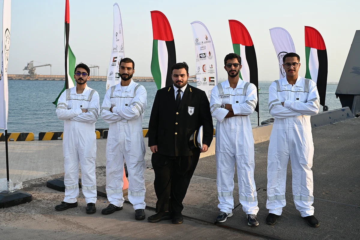 Onboard the aid ship: How UAE crew steers 7,200 tons to Gaza | Khaleej ...