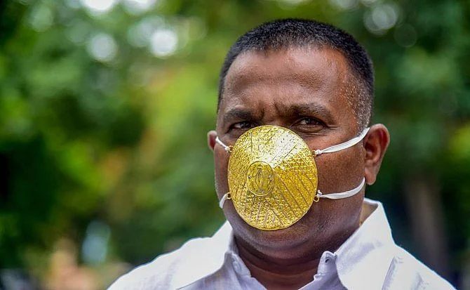 Coronavirus: Man wears gold mask to ward off Covid-19 | Khaleej Times