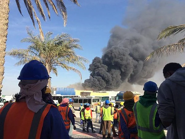 WATCH: Huge fire at Qatar's largest under-construction mall | Khaleej Times