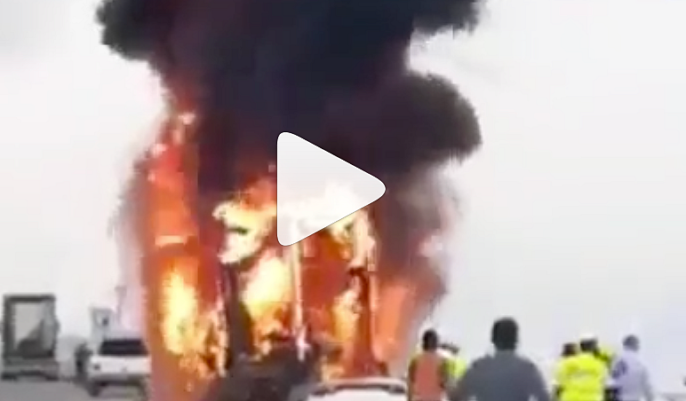 Video: Two dead in Saudi-Bahrain causeway collision as truck catches ...