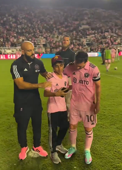 Watch: Lionel Messi's bodyguard allows young pitch invader fan to meet ...