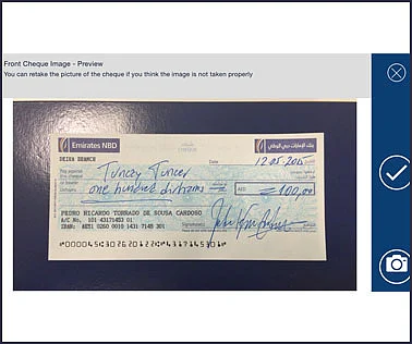 Deposit cheques with just a click through the Emirates NBD app ...