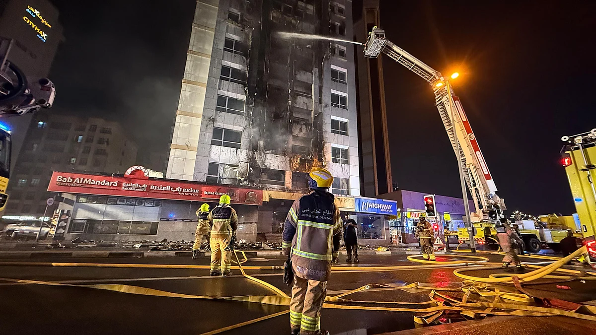 Al Barsha building fire: Residents evacuated, street near Mall of the ...