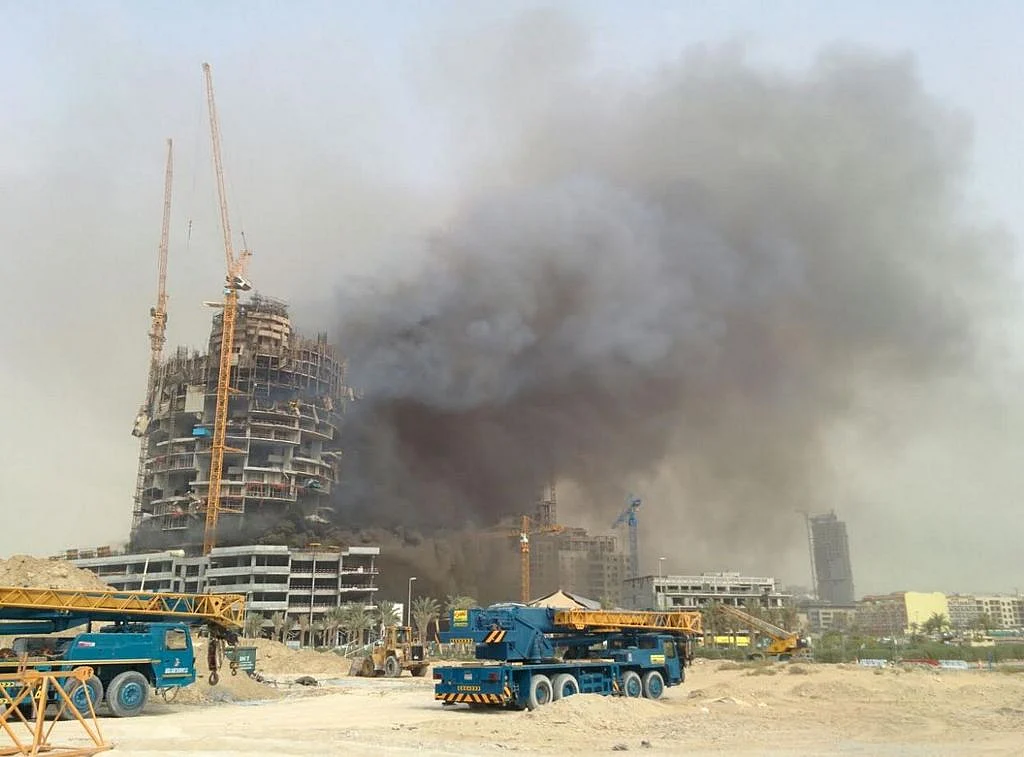 Workers rescued as fire breaks out in JVC tower | Khaleej Times