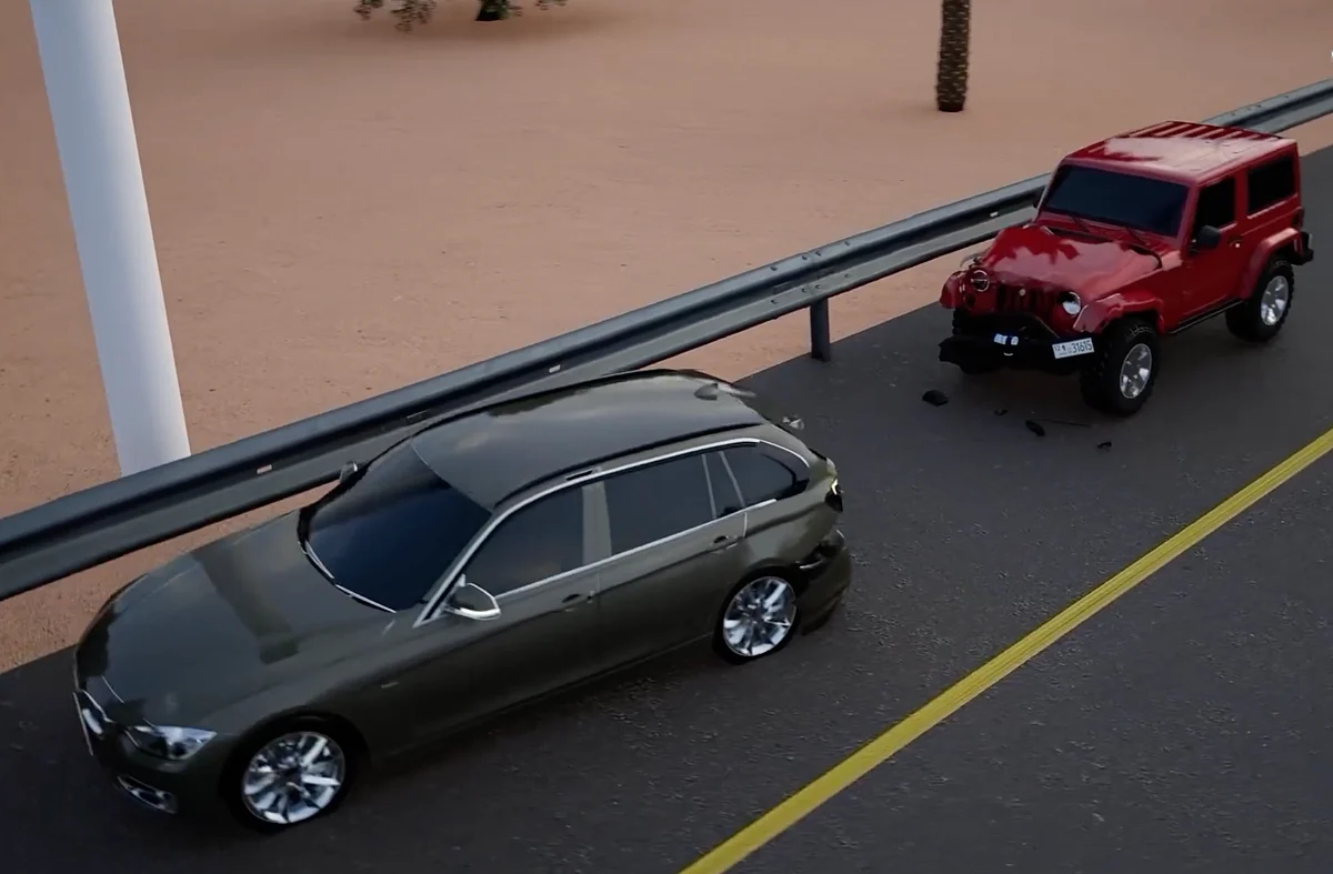 Dh1,000 fine in UAE: Police use CGI to show dangers of wrong overtaking ...