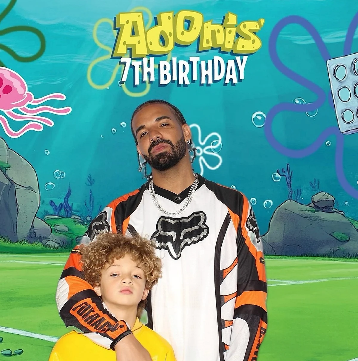 Drake celebrates son Adonis' seventh birthday with SpongeBob-themed party