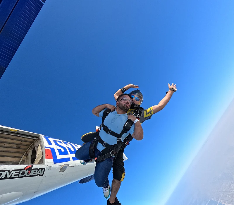 Indian paralympic athlete Navdeep Singh goes skydiving in Dubai