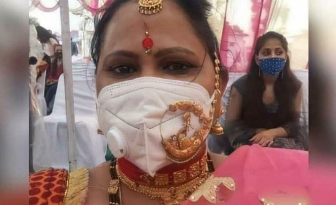 Covid: Woman wears jewellery over face mask for wedding; goes viral on ...