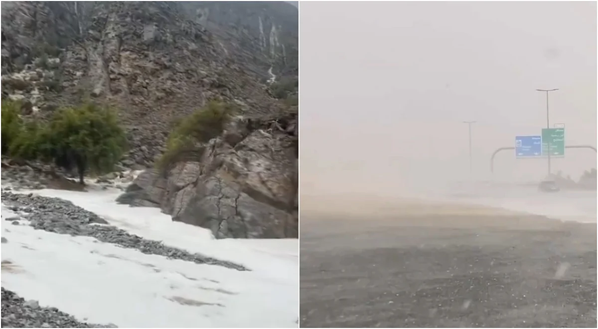 Watch: Heavy rain, hail hit parts of UAE as wadis flow; orange alert ...