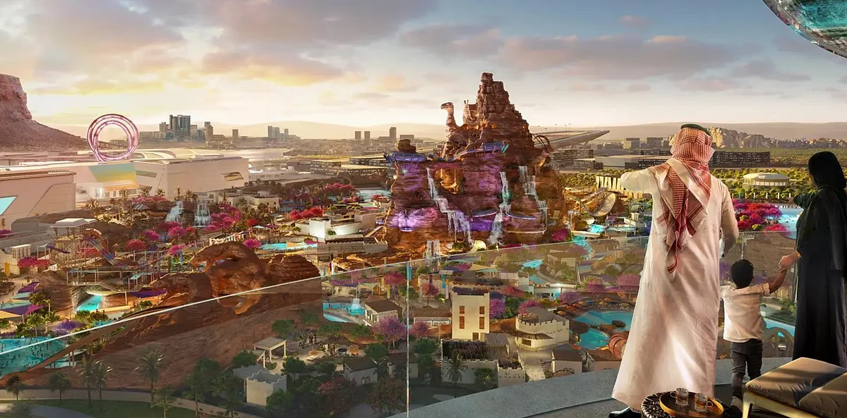 Saudi Arabia unveils region's largest water park with tallest coaster ...