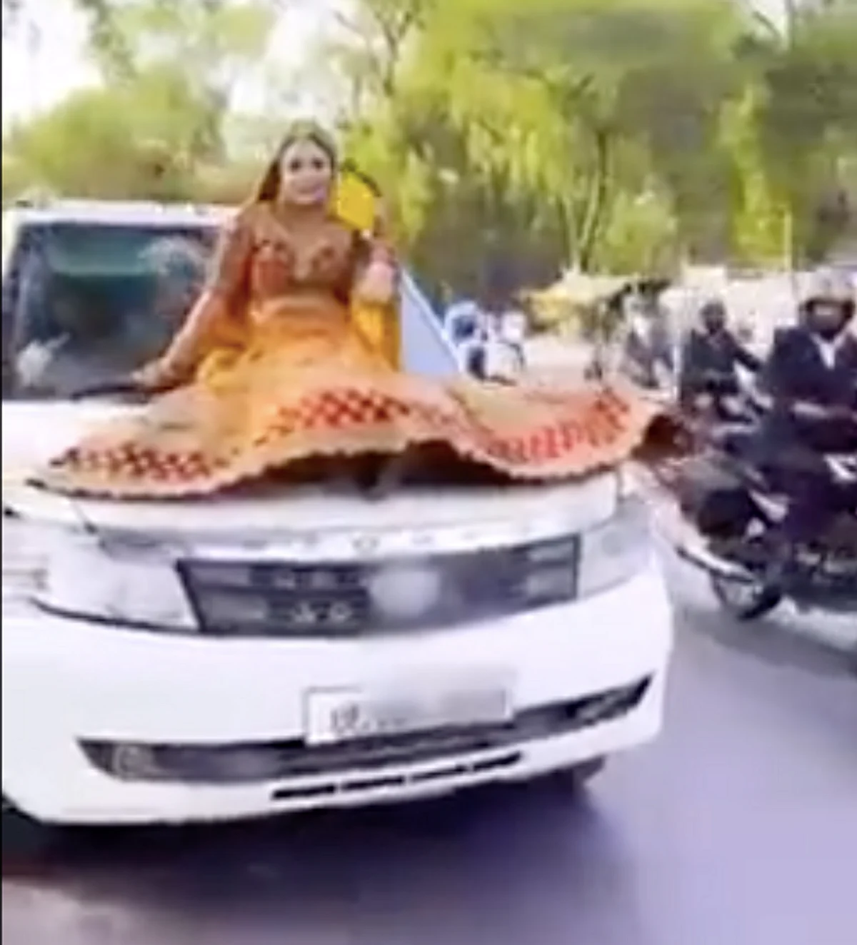 Viral video: Indian bride sits on hood of car, gets Rs15,500 fine