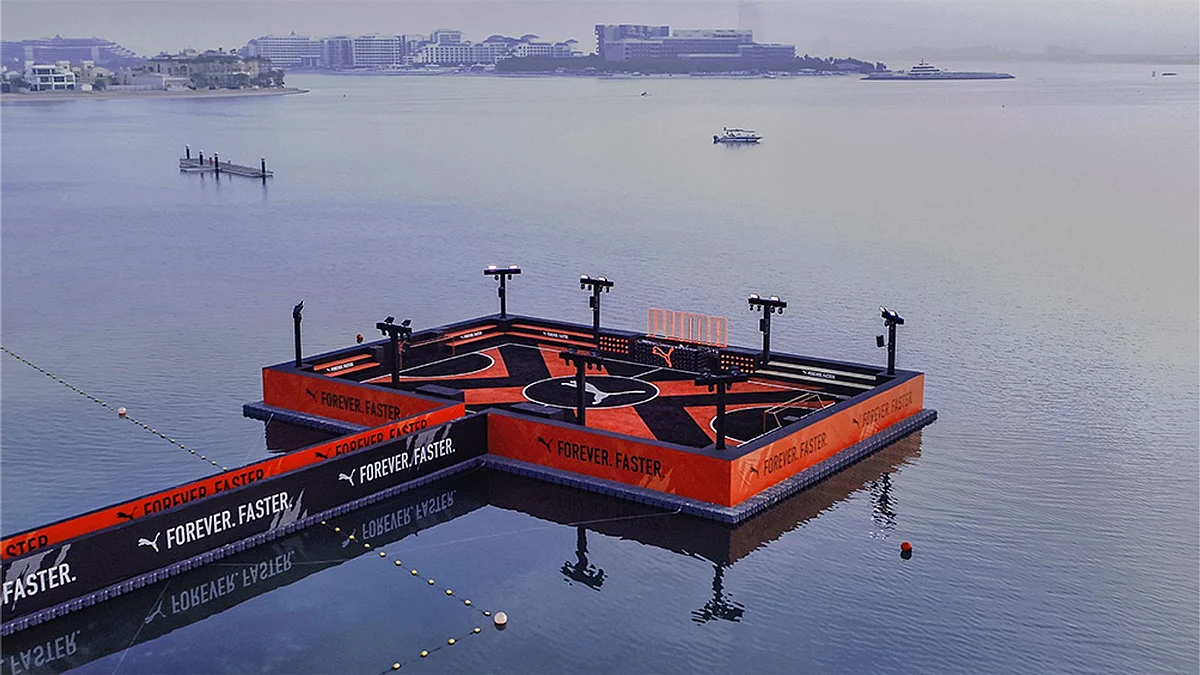 PUMA launches floating football pitch - The Fearless Arena Palm ...