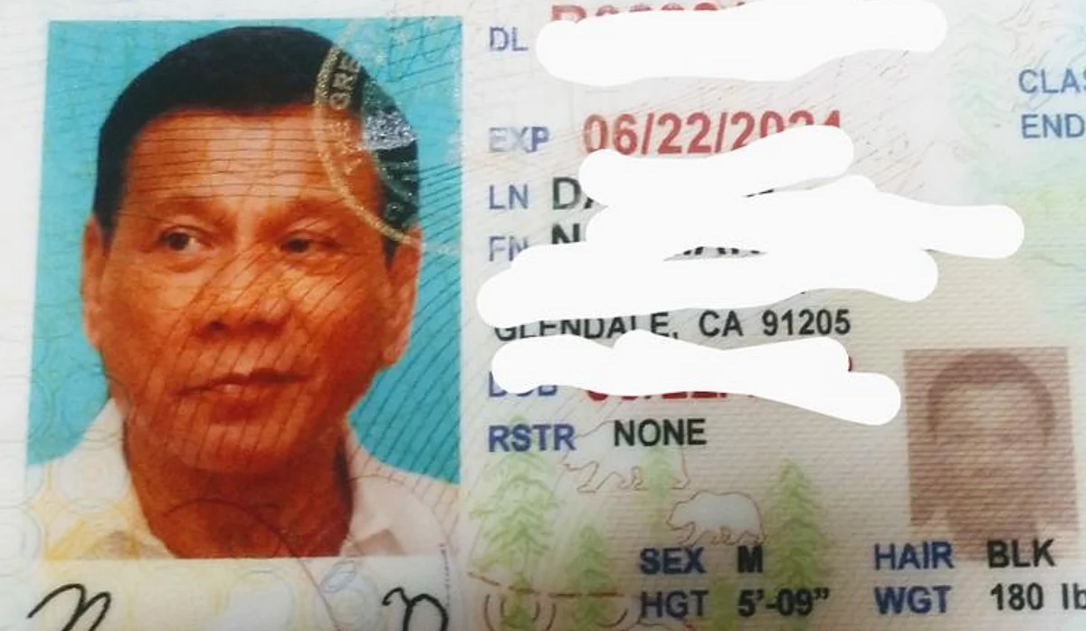 Driver caught using fake licence with Philippine president’s photo ...