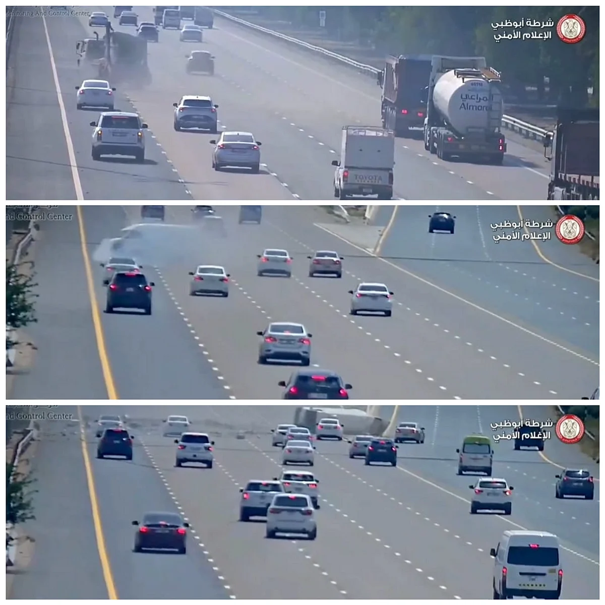 Watch: UAE mini van, truck flip, veer across multiple lanes after tyres burst; motorists warned ...