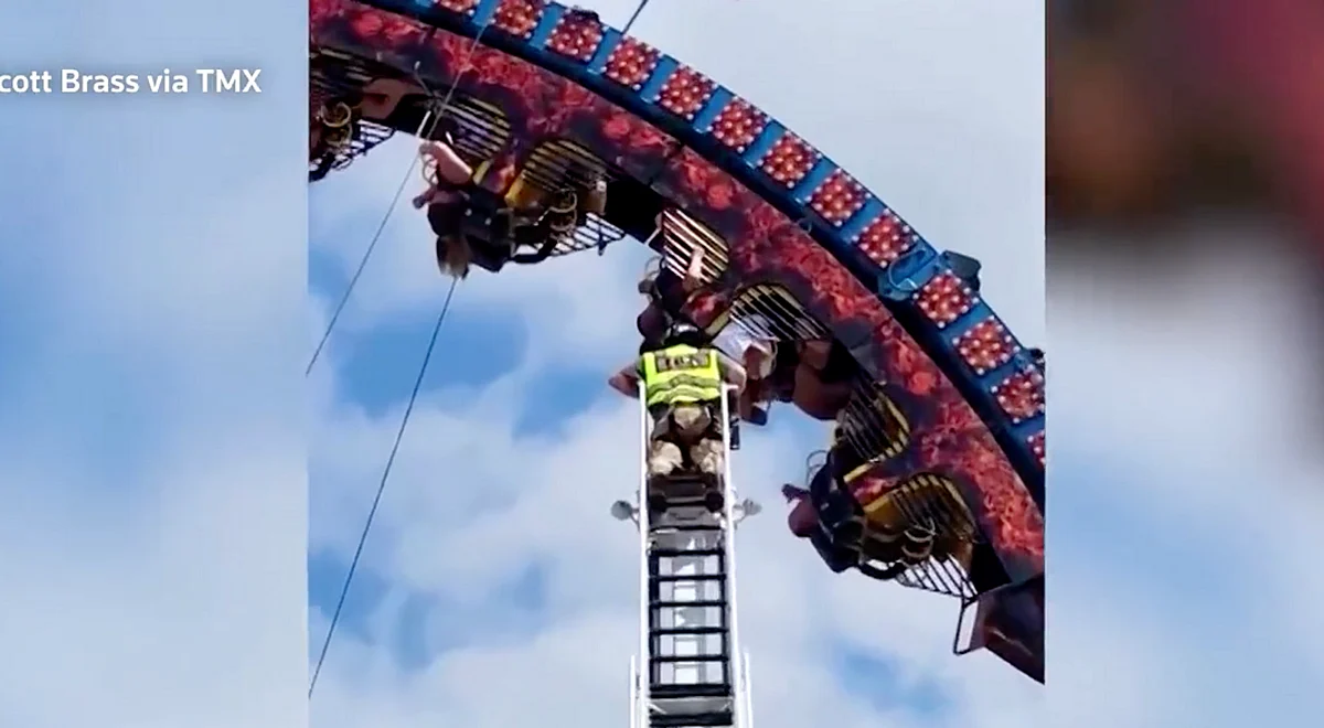 Watch: Roller coaster malfunction left riders hanging upside down for ...