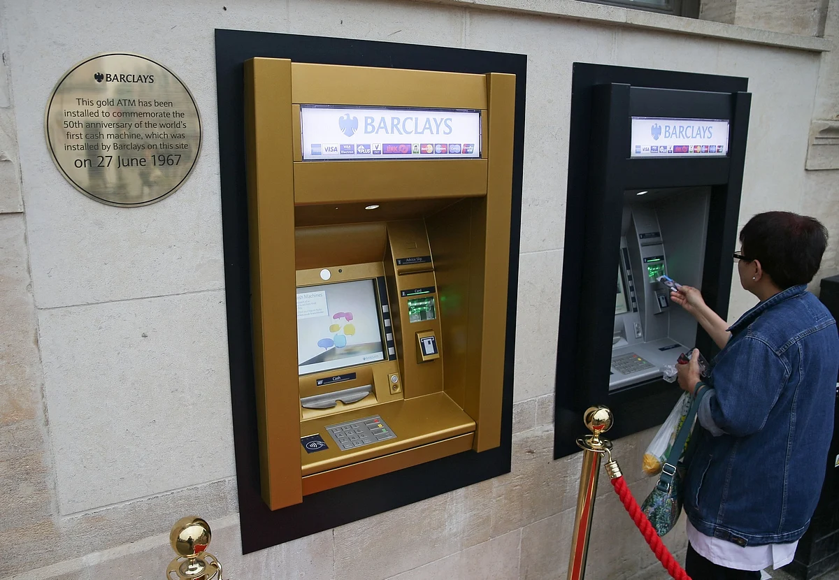 World's first ATM machine turns to gold on 50th birthday