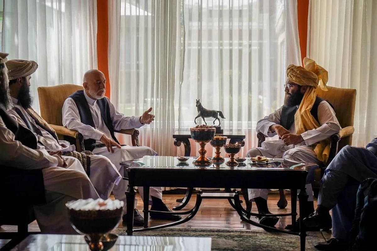 Former Afghan president Karzai meets Taliban faction chief Anas Haqqani