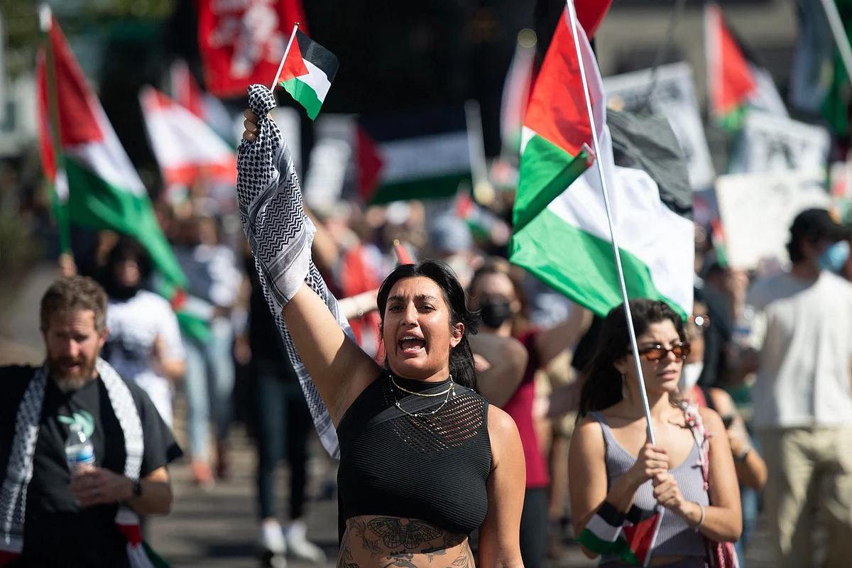 Thousands around the world protest Middle East war as Oct 7 anniversary ...