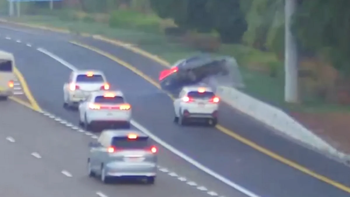 Watch: Speeding car flips over multiple times on UAE road after sudden ...