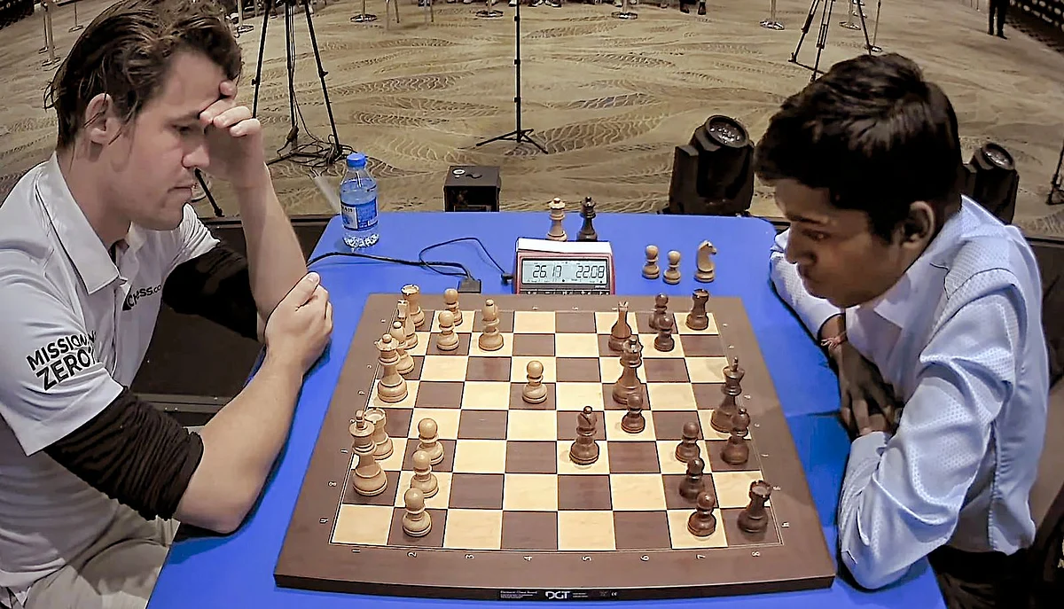 World No. 1 Carlsen beats Indian chess prodigy Praggnanandhaa in tie ...