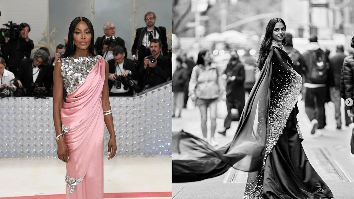 Met Gala 2023: Naomi Campbell, Isha Ambani flaunt sari-inspired looks ...