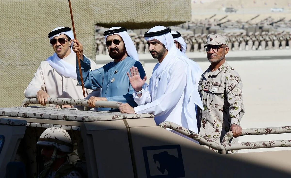 Look: UAE Vice-Presidents in military vehicles as 21-gun salute, air ...