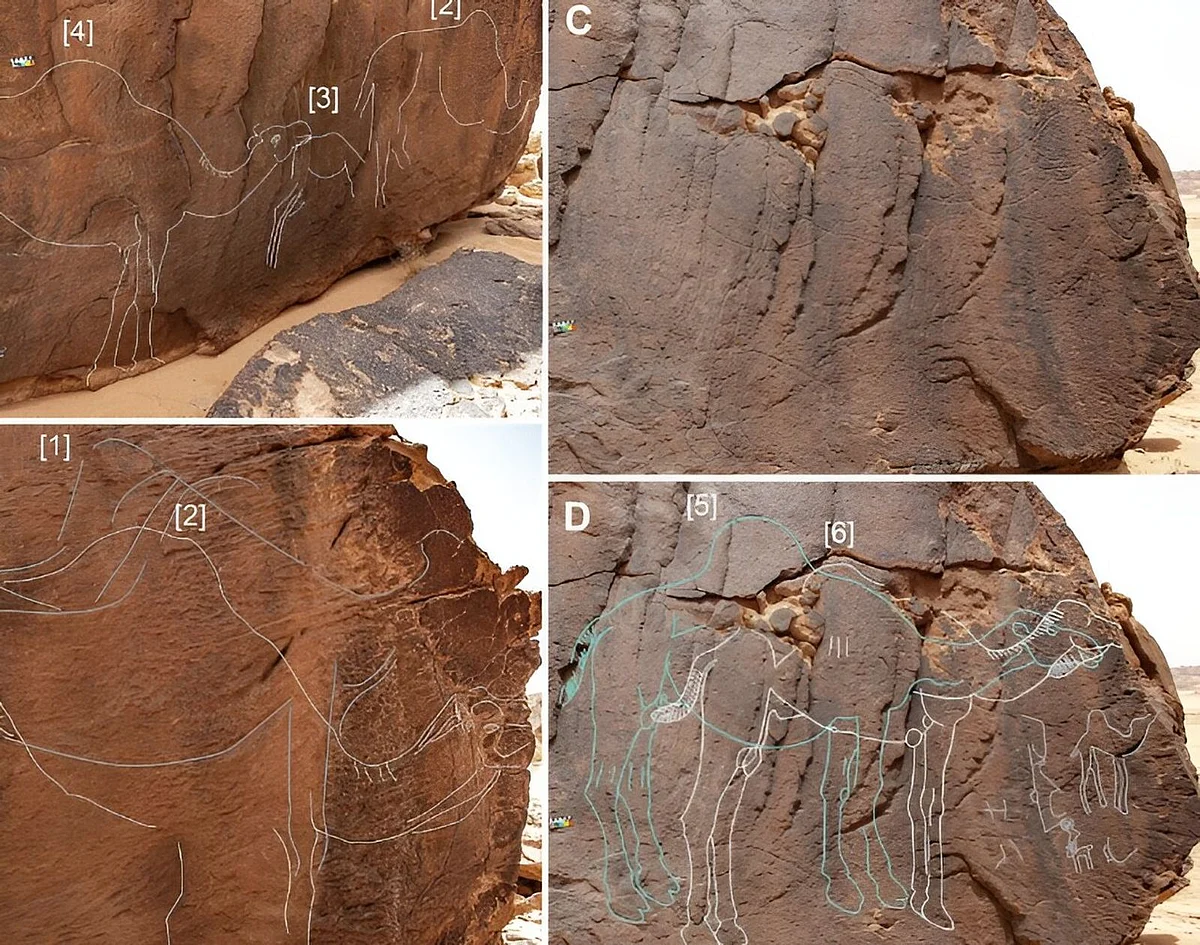 Life-sized carvings of extinct camel species dating thousands of years ...