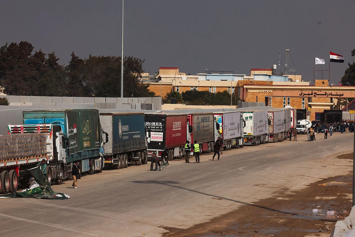 First Gaza aid ship arrives at Egypt's El Arish port since ceasefire ...